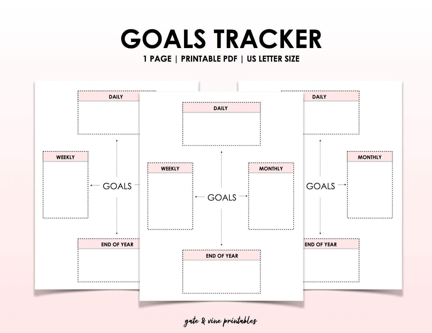 Online Shop Goals Tracker, Goals Tracking Sheet, Goals Printable ...