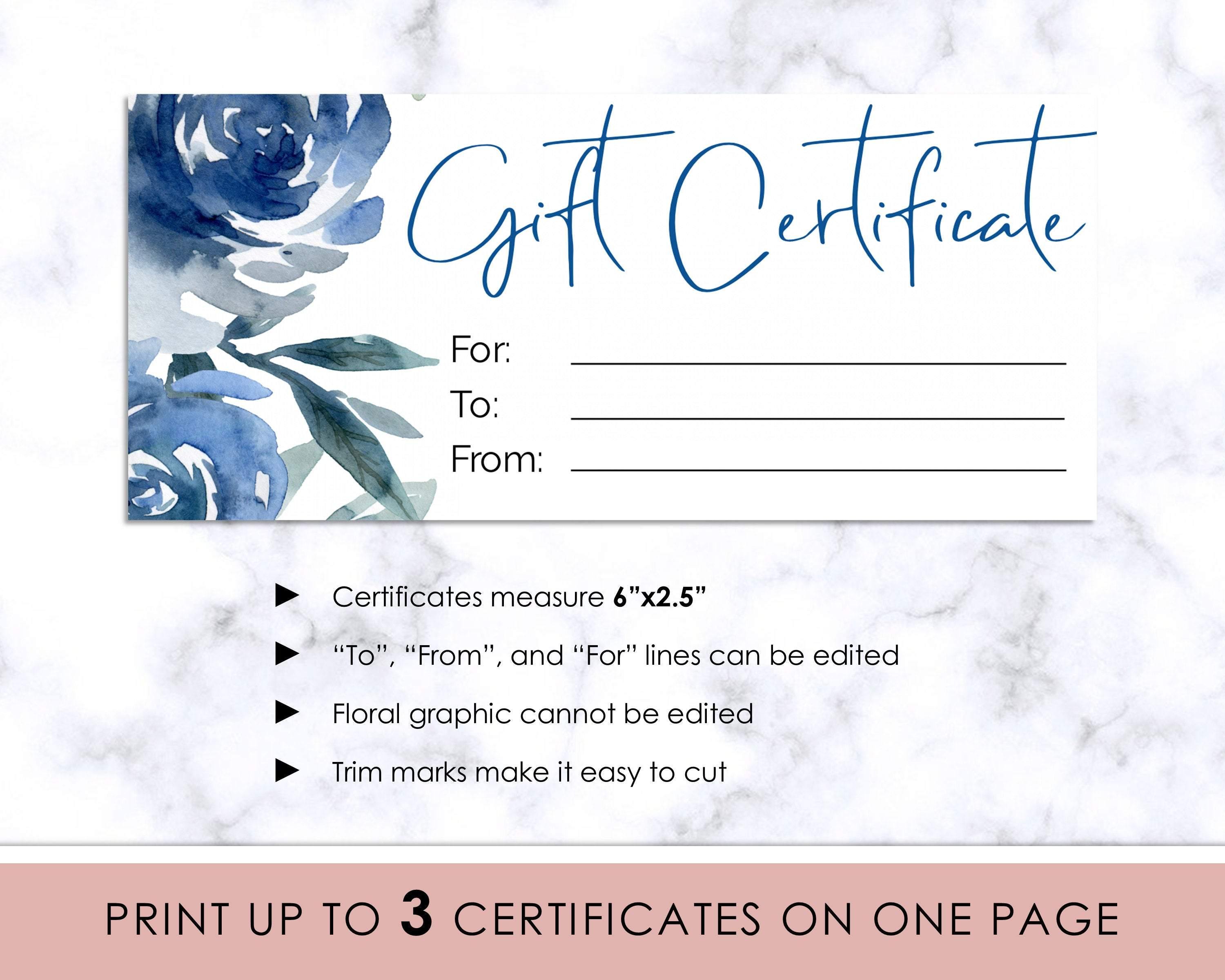 Gift Certificate - Blue Floral – Sweet Summer Designs