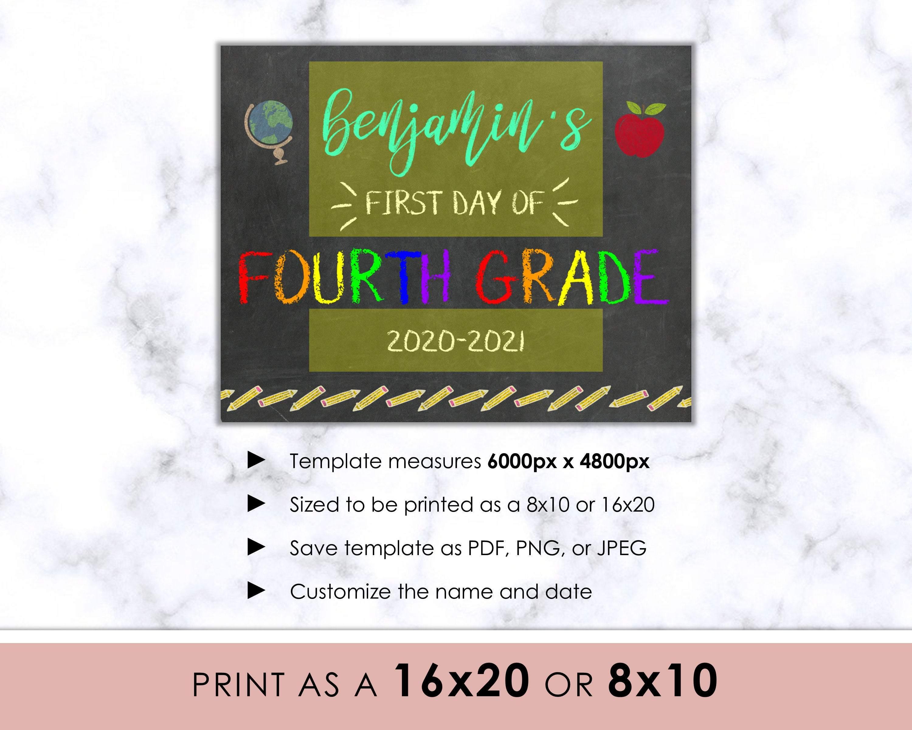 First Day of School Sign - 4th Grade – Sweet Summer Designs