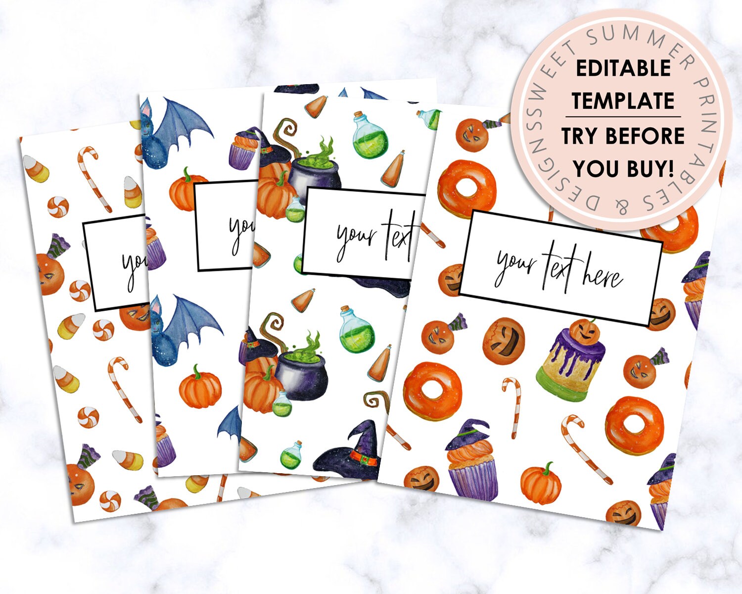 Binder Covers - Editable - Halloween Treats – Sweet Summer Designs