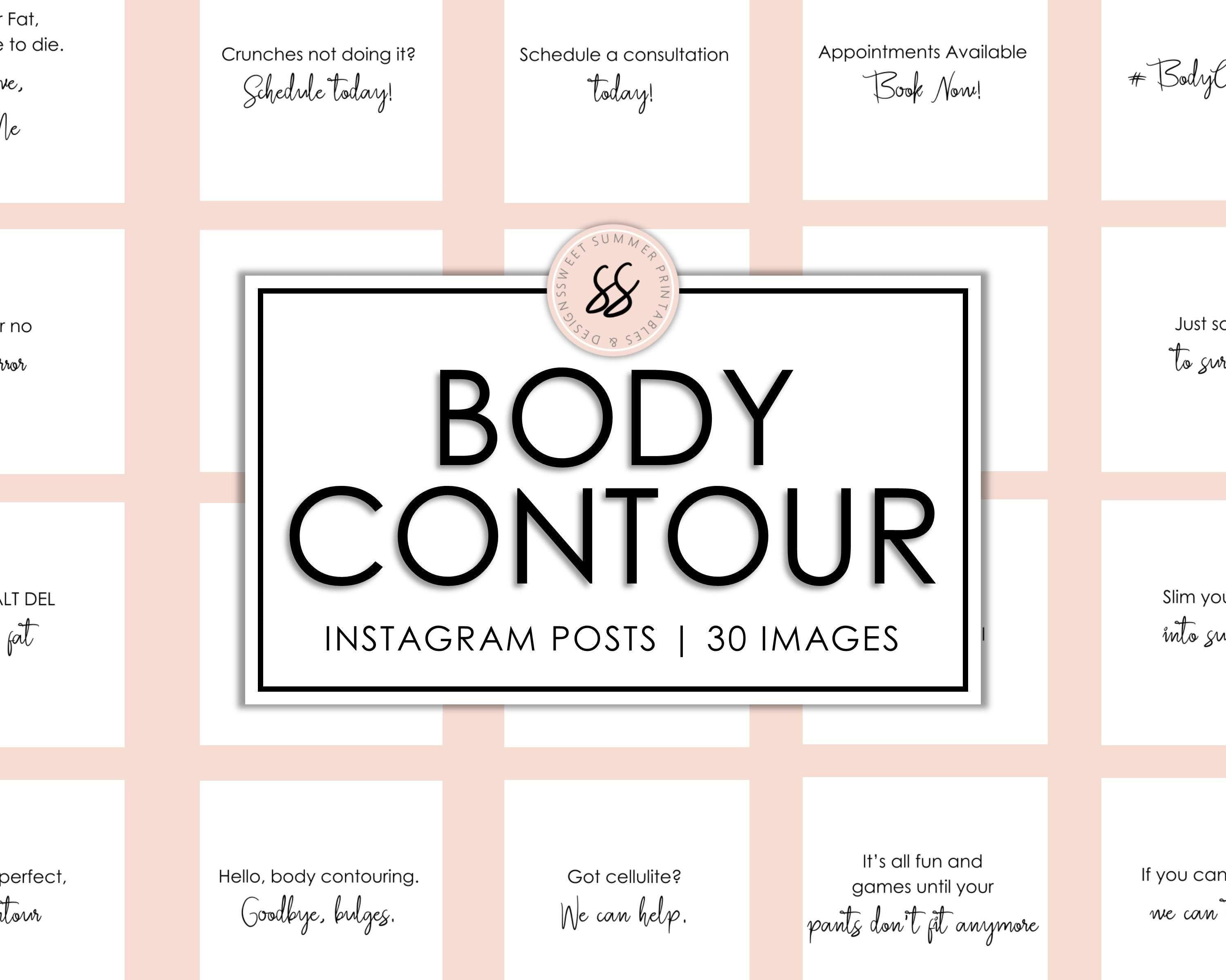 30 Body Contouring Instagram Posts - White & Black – Sweet Summer Designs