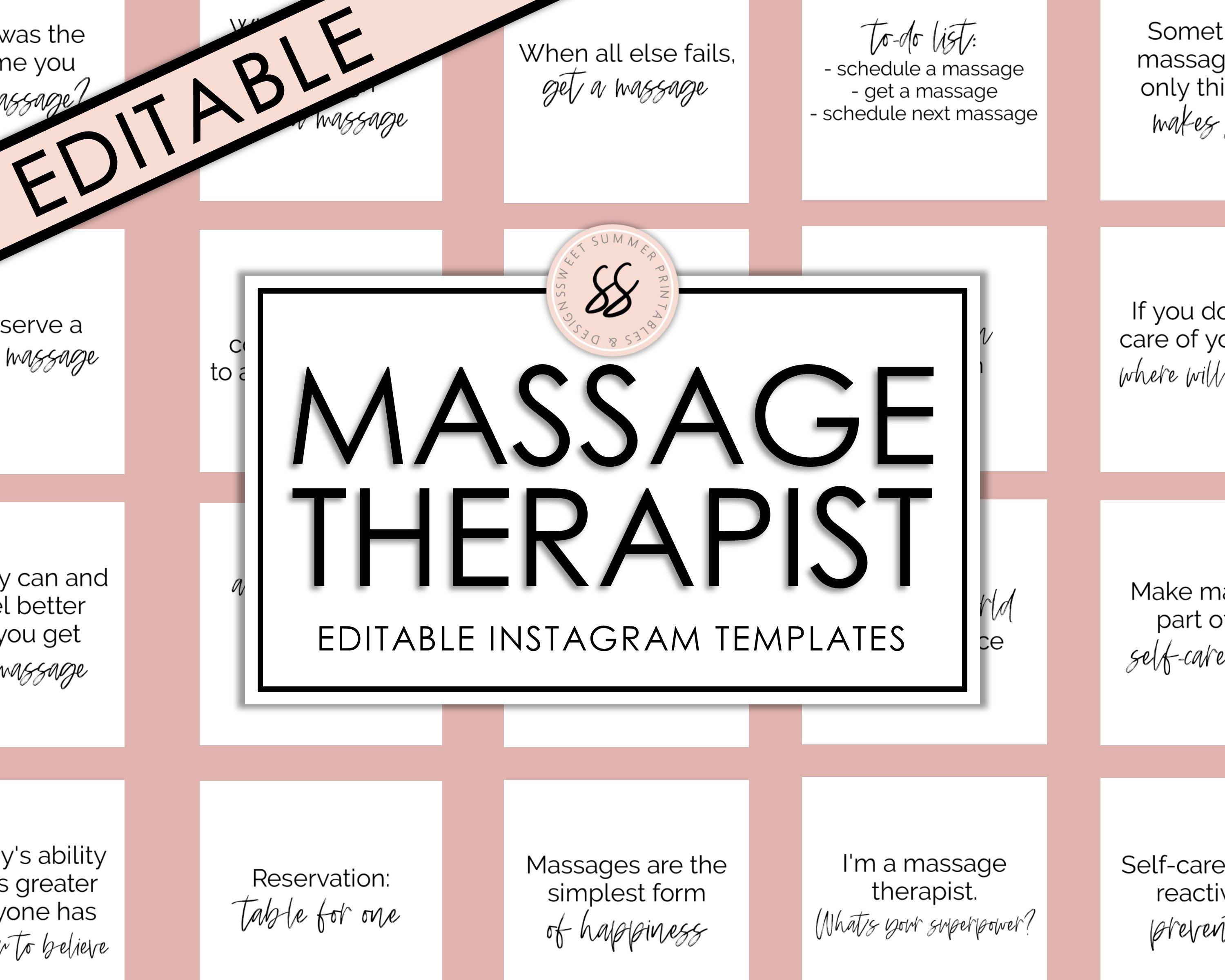 Editable Instagram Posts - Massage Therapist – Sweet Summer Designs