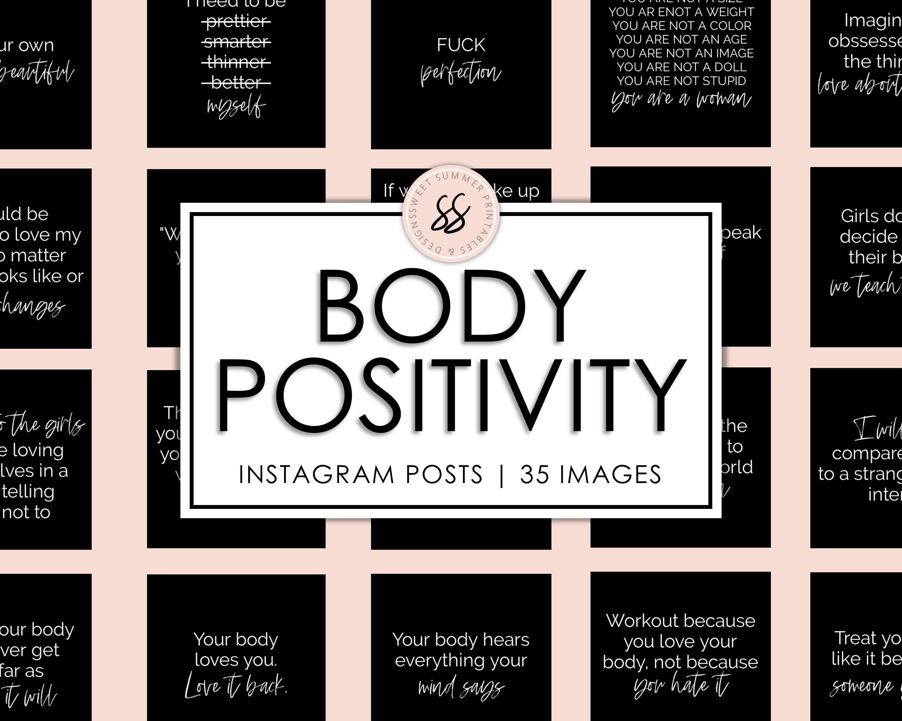 35 Body Positivity Instagram Posts - Black & White – Sweet Summer Designs