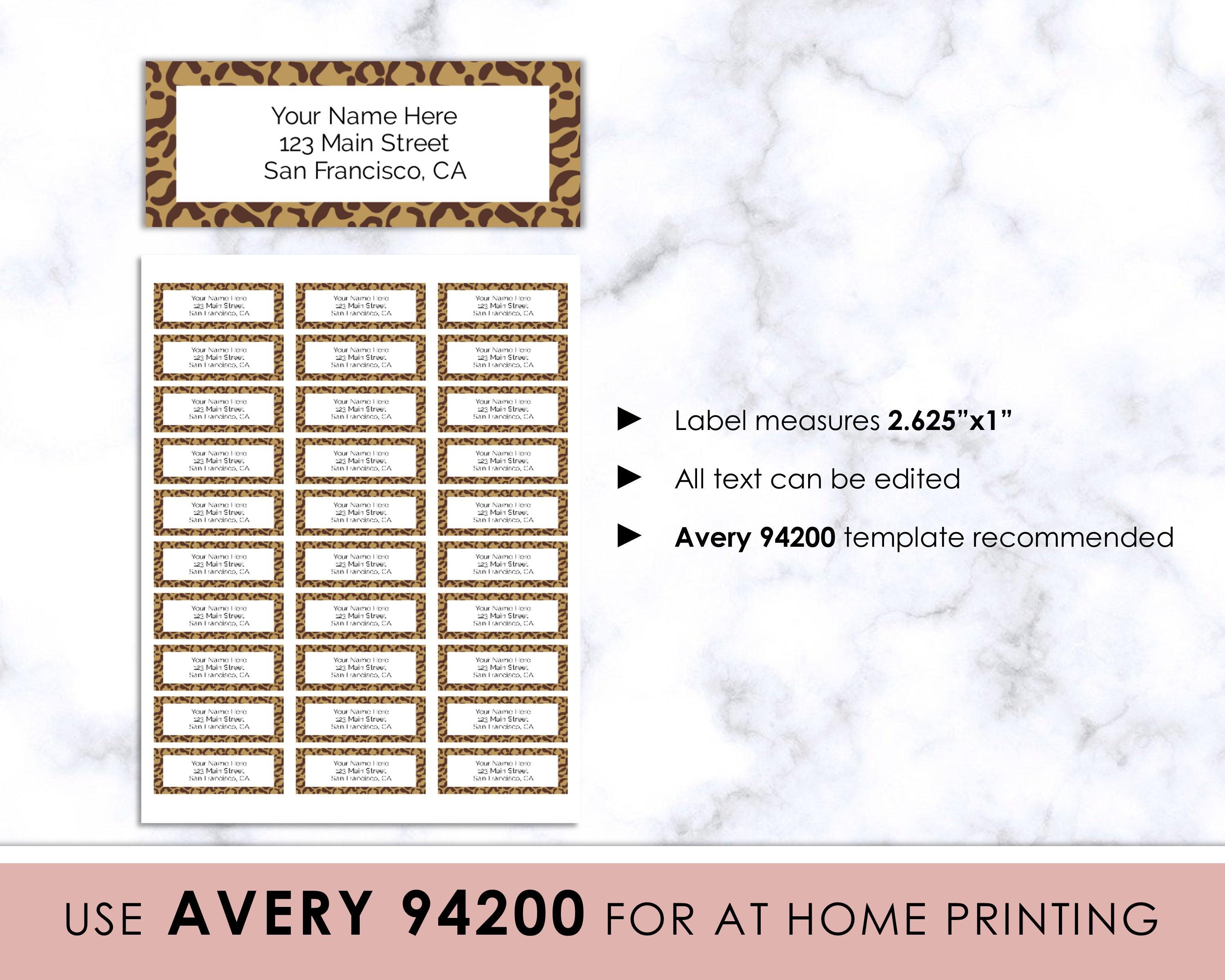 Editable Return Address Label - Animal Print – Sweet Summer Designs