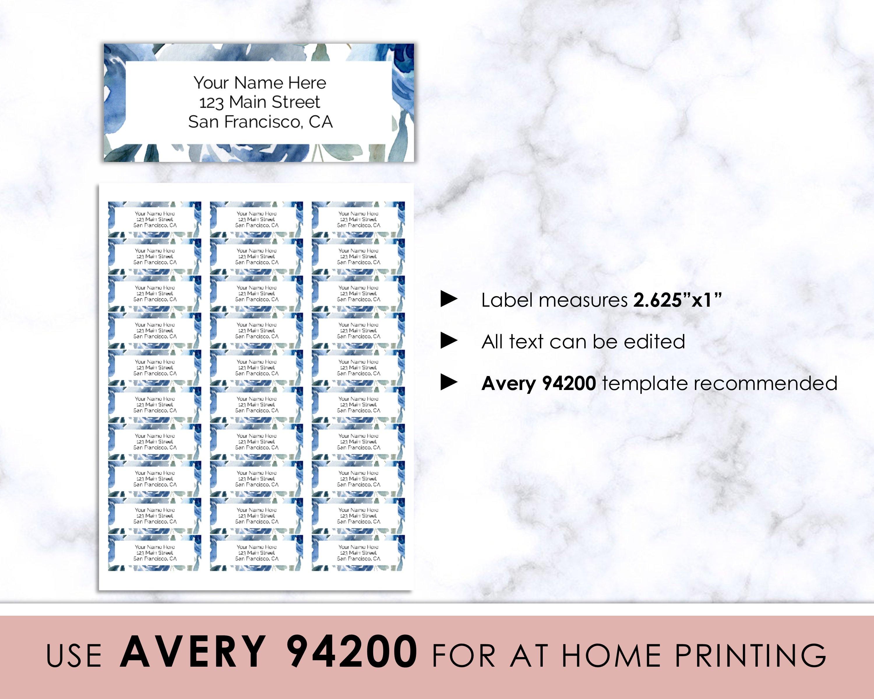 Editable Return Address Label - Blue Floral – Sweet Summer Designs