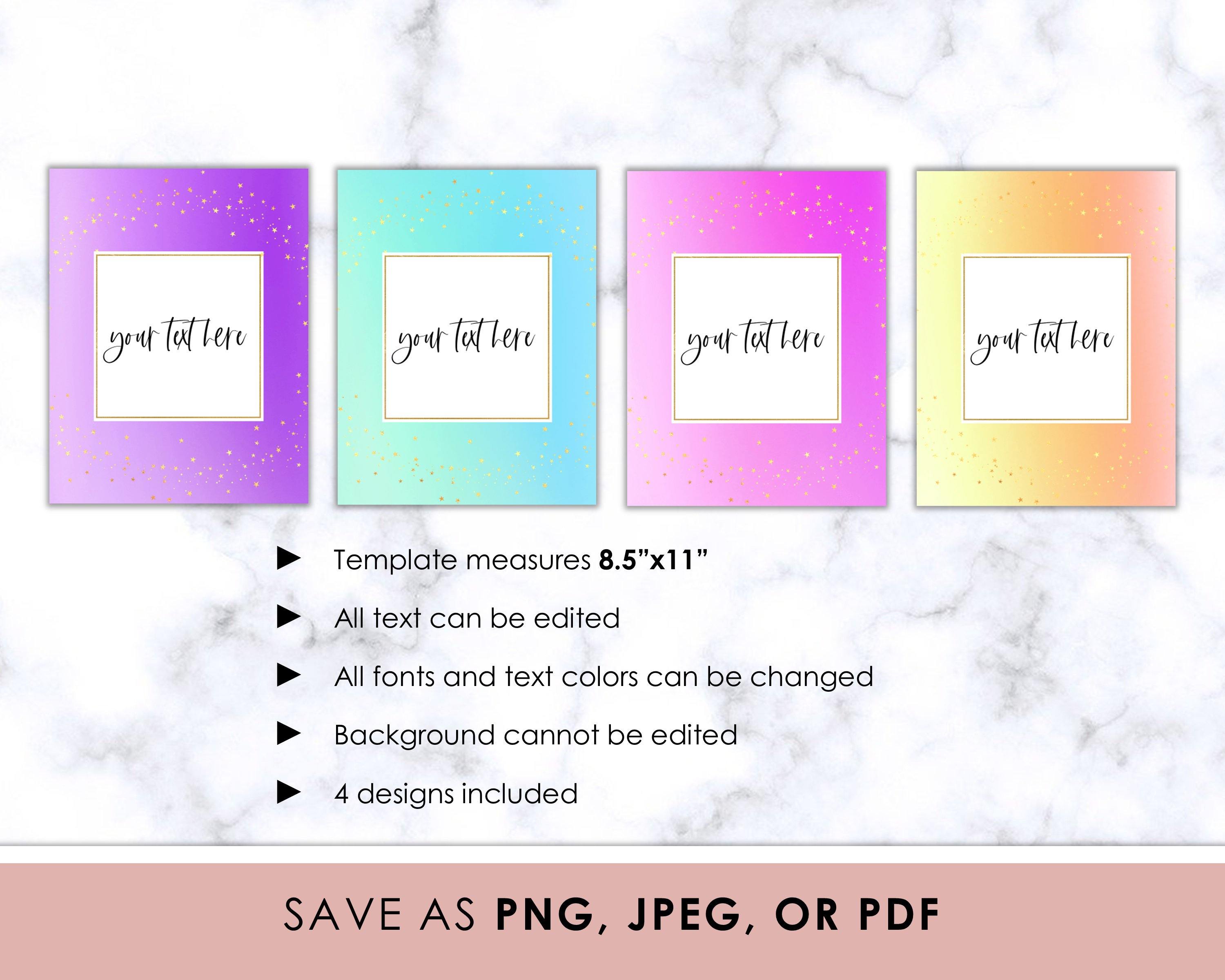 Binder Covers - Editable - Ombre Glitter – Sweet Summer Designs