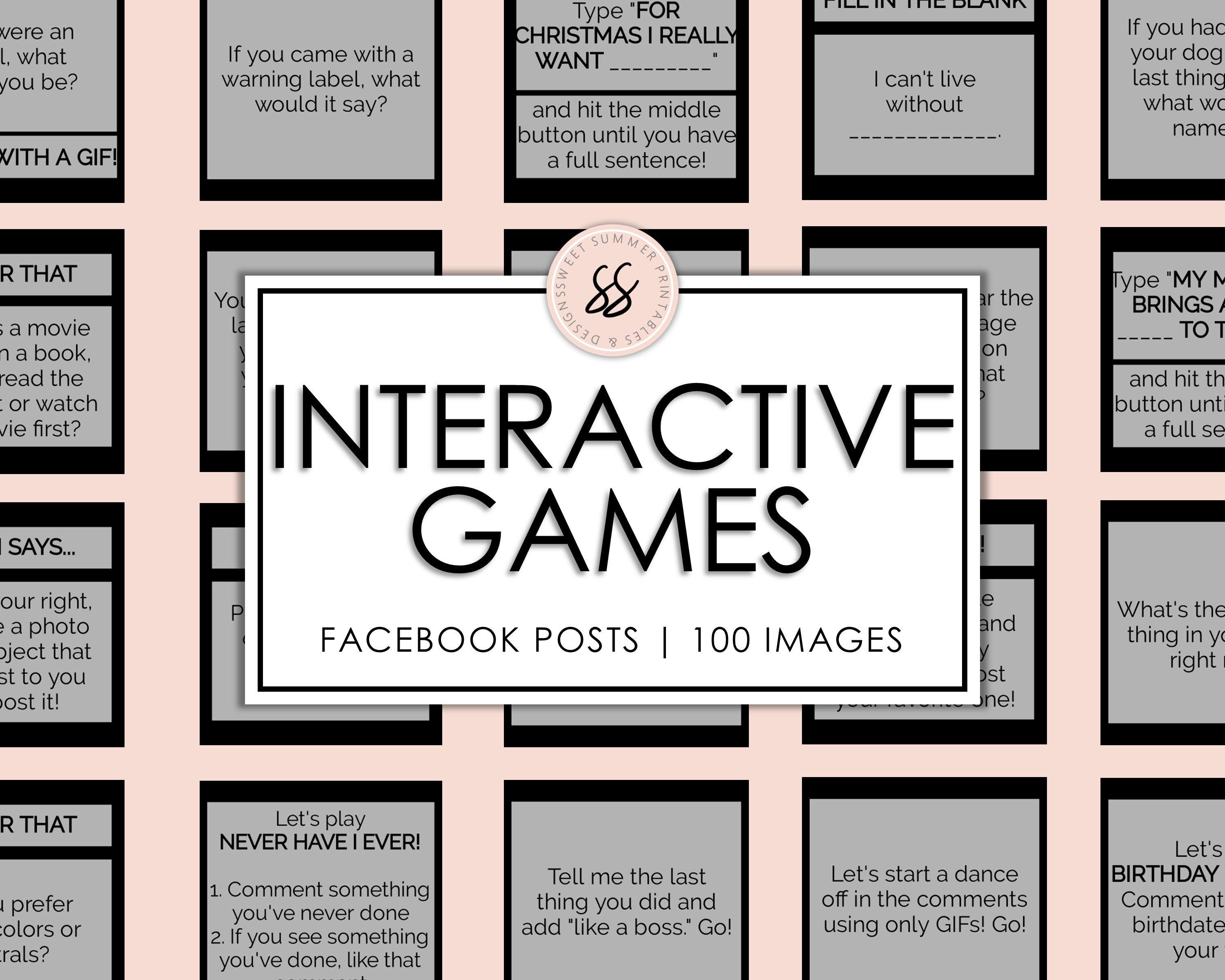 100 Facebook Interactive Posts - Black – Sweet Summer Designs