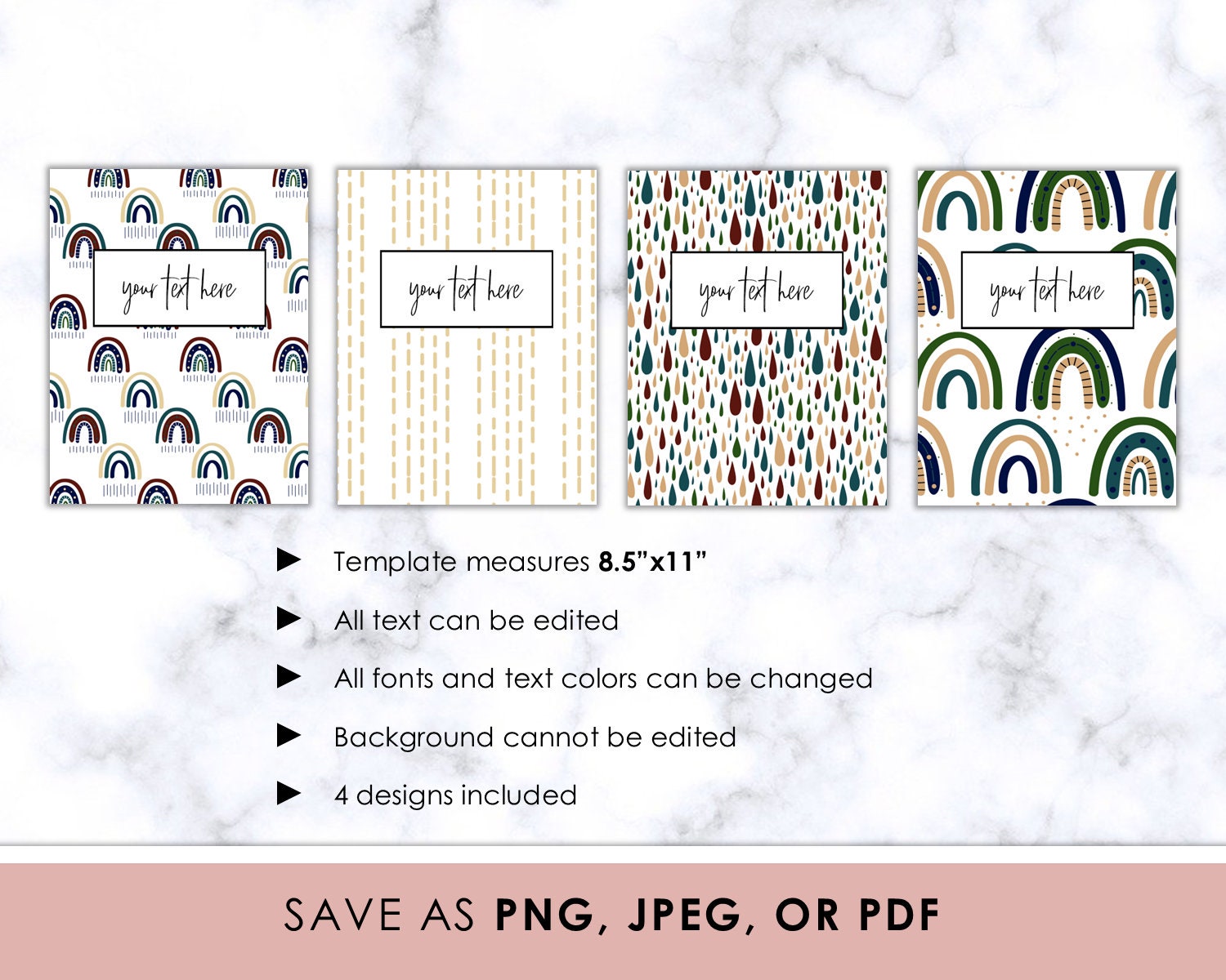 Binder Covers - Editable - Boho – Sweet Summer Designs