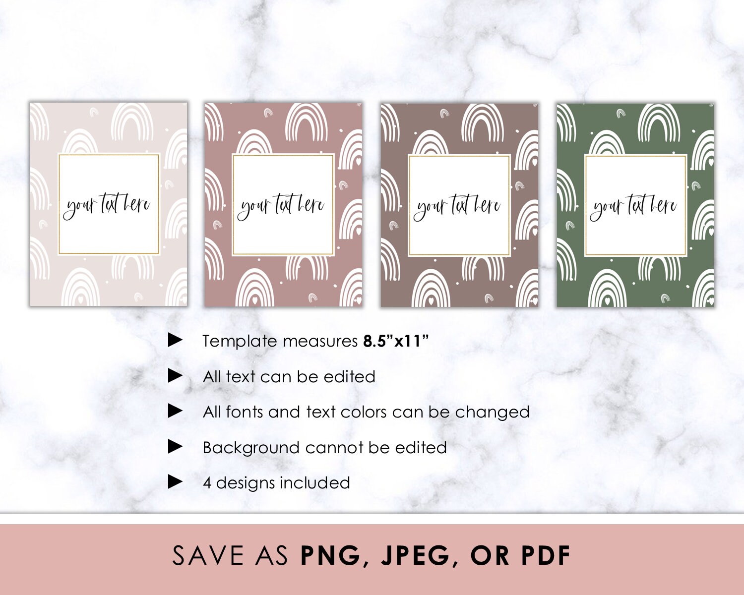 Binder Covers - Editable - Boho Rainbow – Sweet Summer Designs