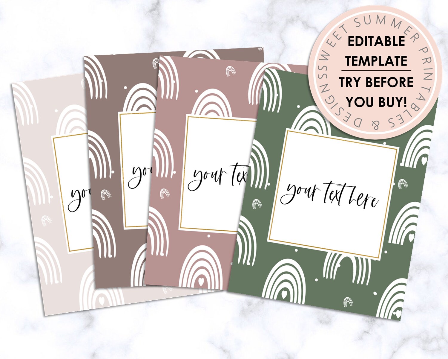 Binder Covers - Editable - Boho Rainbow – Sweet Summer Designs