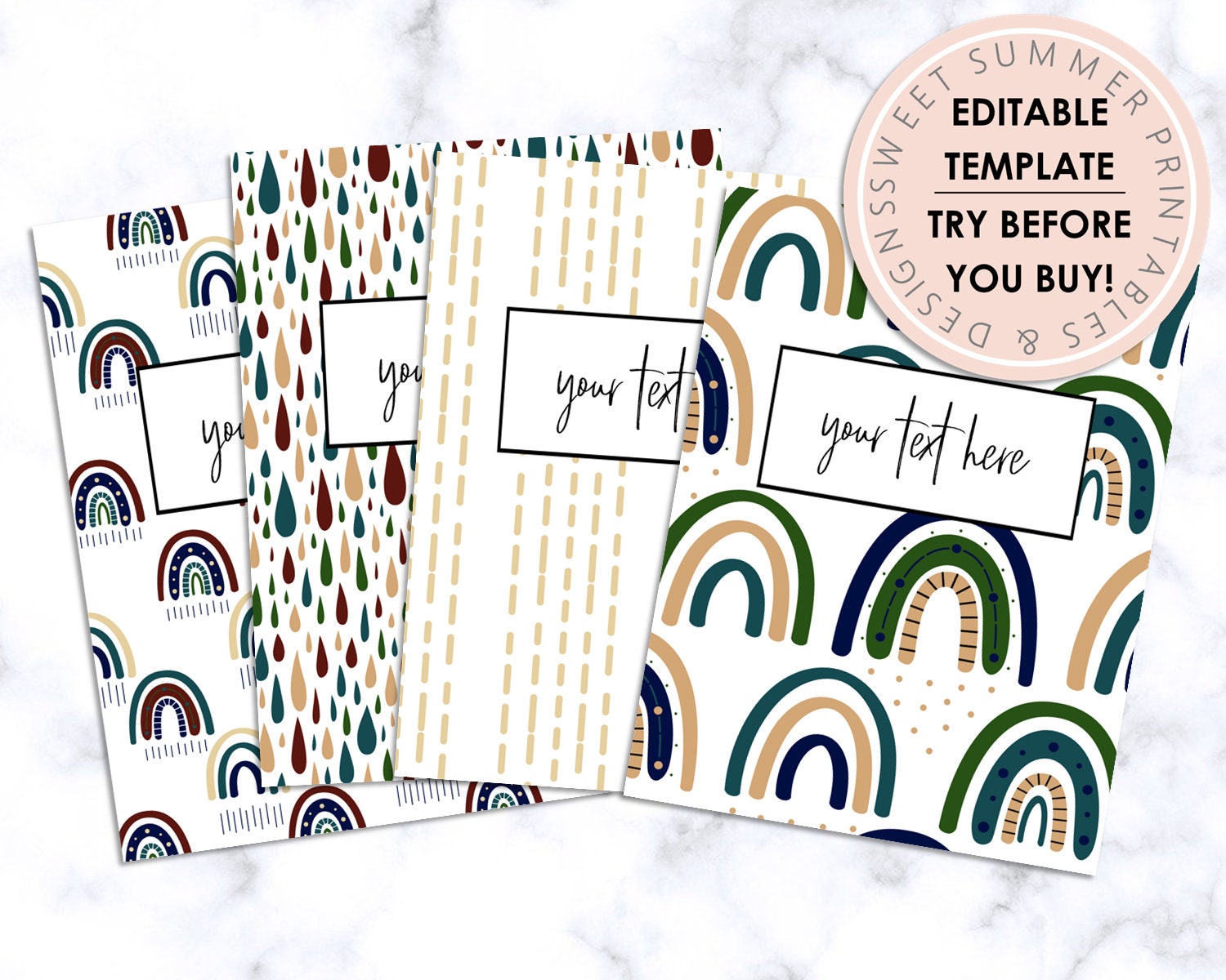 Binder Covers - Editable - Boho – Sweet Summer Designs